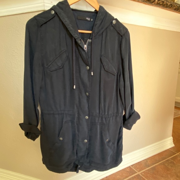 Max Jeans | Jackets & Coats | Max Jeans Womens Sz M Utility Jacket Navy ...